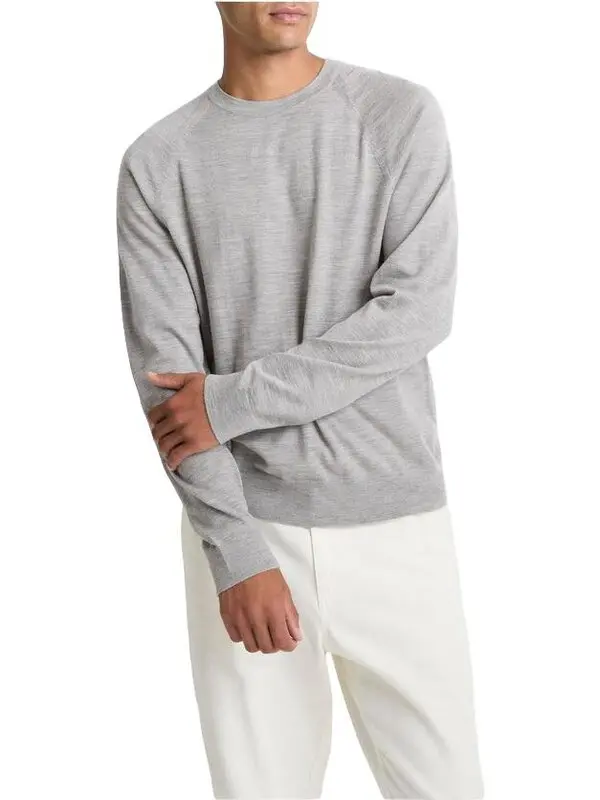 Vince Featherweight Wool-cashmere Crew Neck Sweater - Gray