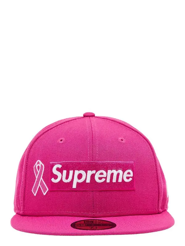 Supreme New Era Breast Cancer Awareness Box Logo Hat - Pink