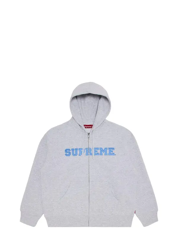 Supreme Collegiate Appliqué Zip Up Hooded Sweatshirt - Grey