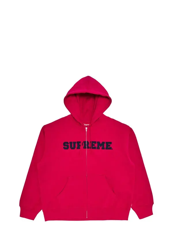 Supreme Collegiate Appliqué Zip Up Hooded Sweatshirt - Pink
