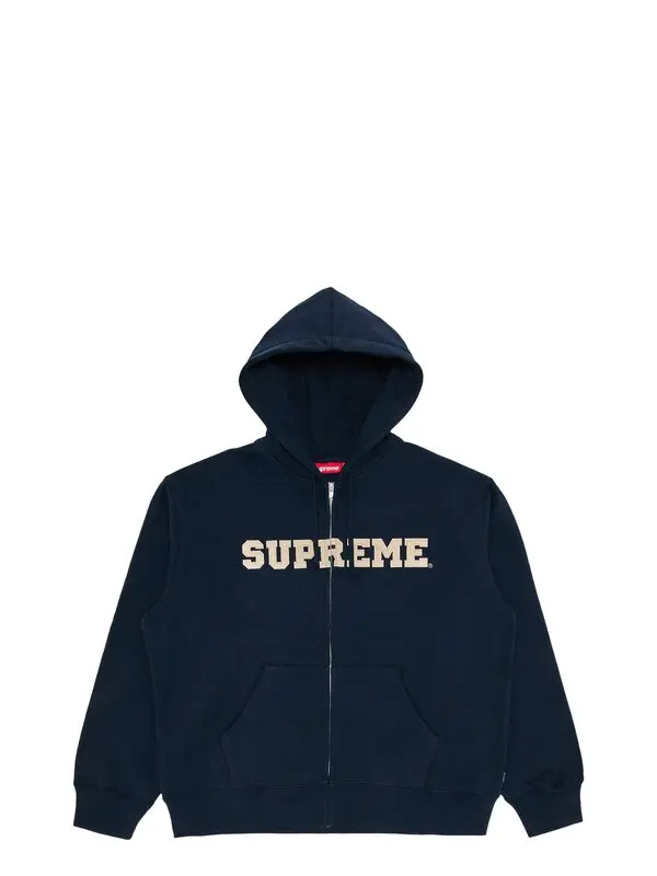 Supreme Collegiate Appliqué Zip Up Hooded Sweatshirt - Blue