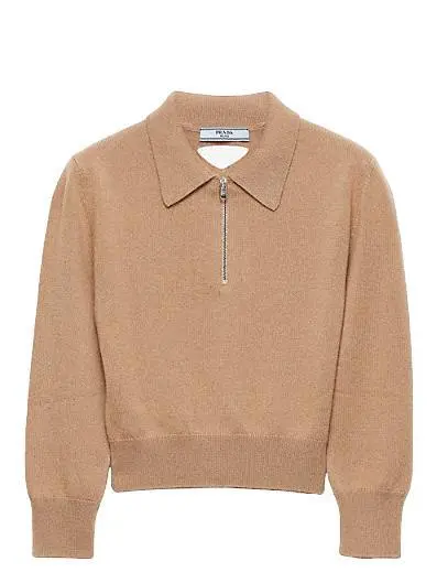 Prada Cashmere Polo Jumper - Brown