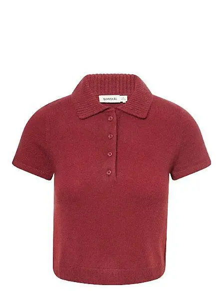 Simkhai Cashmere Polo Jumper - Cranberry
