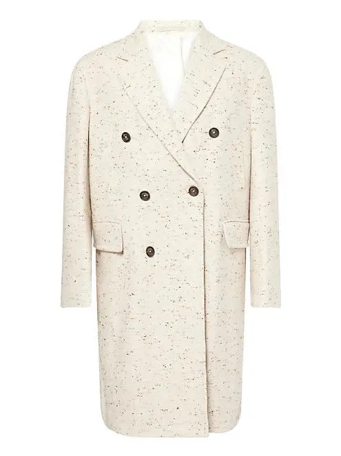 Eleventy Double-breasted Cashmere Coat - Sand