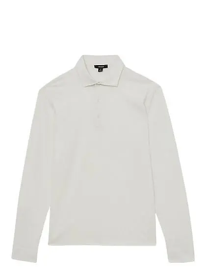 REISS Porofino Long-sleeved Cotton-jersey Polo Shirt Xxl - White