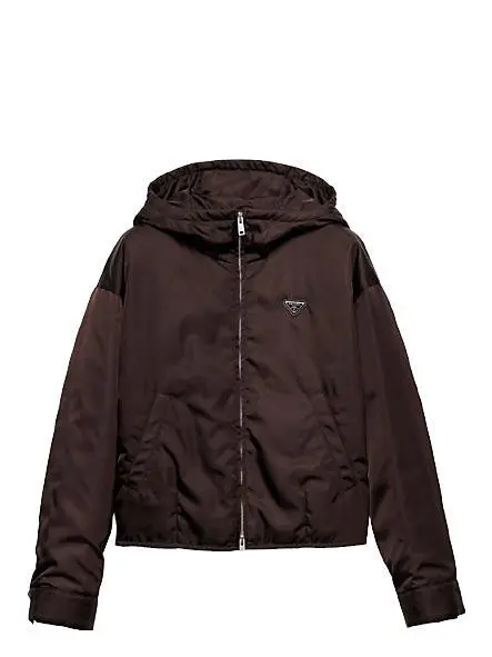 Prada Re-nylon Logo-embellished Blouson Jacket - Brown