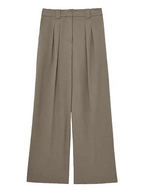 REISS Wide-leg Stretch-woven Trousers - Neutral