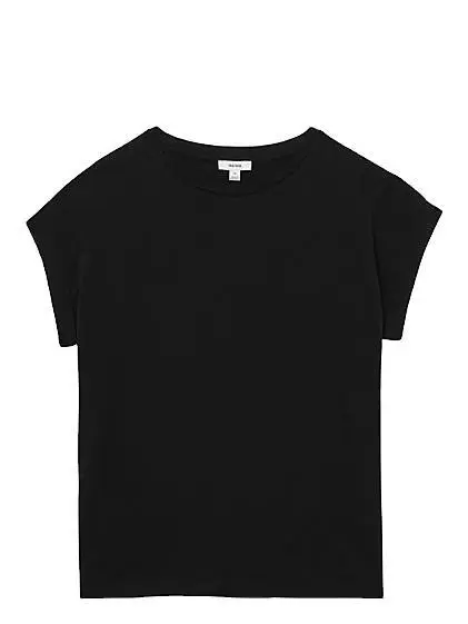 REISS Relaxed-fit Brushed-cotton T-shirt - Black