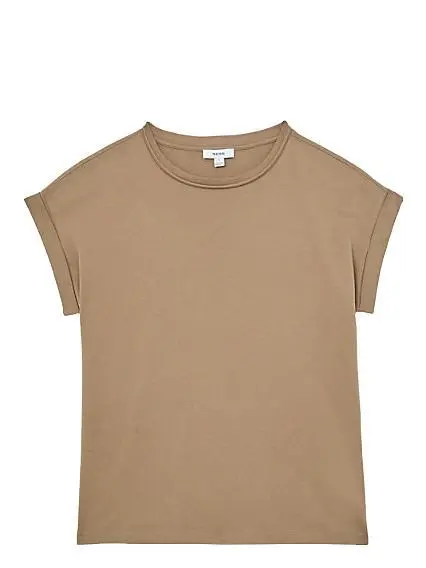 REISS Relaxed-fit Brushed-cotton T-shirt - Taupe Neutral