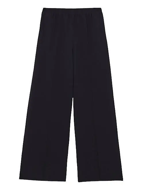 REISS Elasticated-waist Wide-leg Trousers - Navy