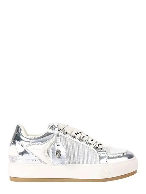 Kurt Geiger Southbank Leather And Mesh Trainers - Silver Com