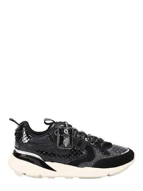 Kurt Geiger Leather And Mesh Trainers - Black
