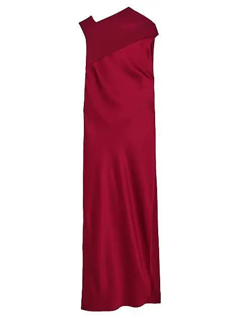 REISS Alula Tie-back Satin Midi Dress - Red