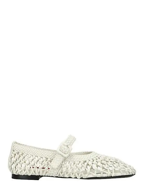 SIMONMILLER Knotted Riad Woven Ballet Flats - Cream
