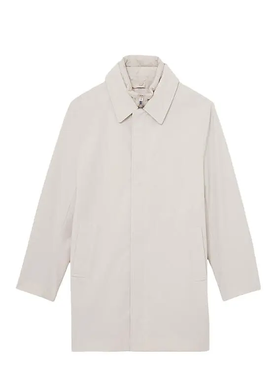 REISS Logan Side-pocket Stretch-woven Coat - Light Stone