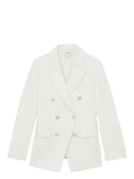 REISS Lily Double-breasted Stretch Wool-blend Blazer - White