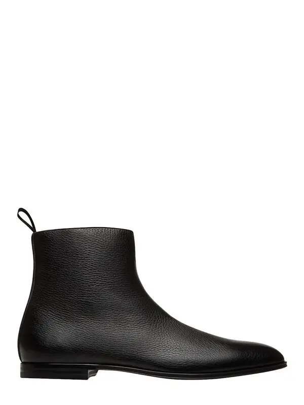 Bally Wently Grainy Leather Ankle Boots - Black