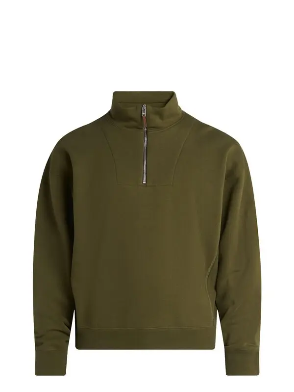 Bottega Veneta Quarter-zip Cotton Terry Sweatshirt - Palm