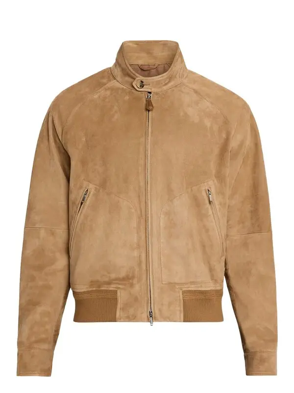 Loro Piana Novak Suede Bomber Jacket - Natural Dark Brown