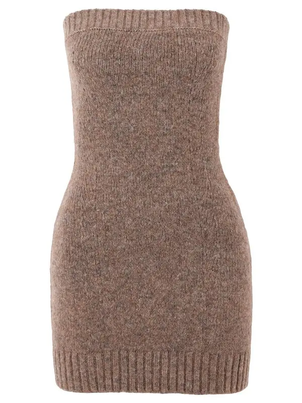 Cult Gaia Holland Wool-blend Mini Dress - Brown