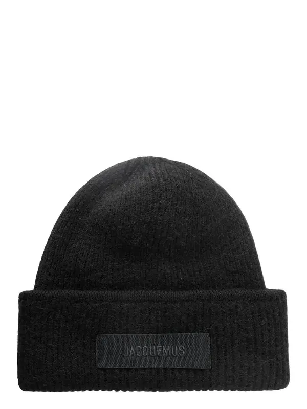 Jacquemus Le Bonnet Ribbed-knit Beanie - Black
