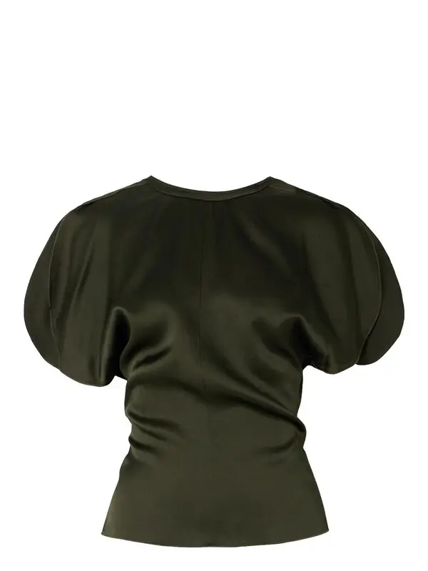 Victoria Beckham Draped Satin Blouse - Green
