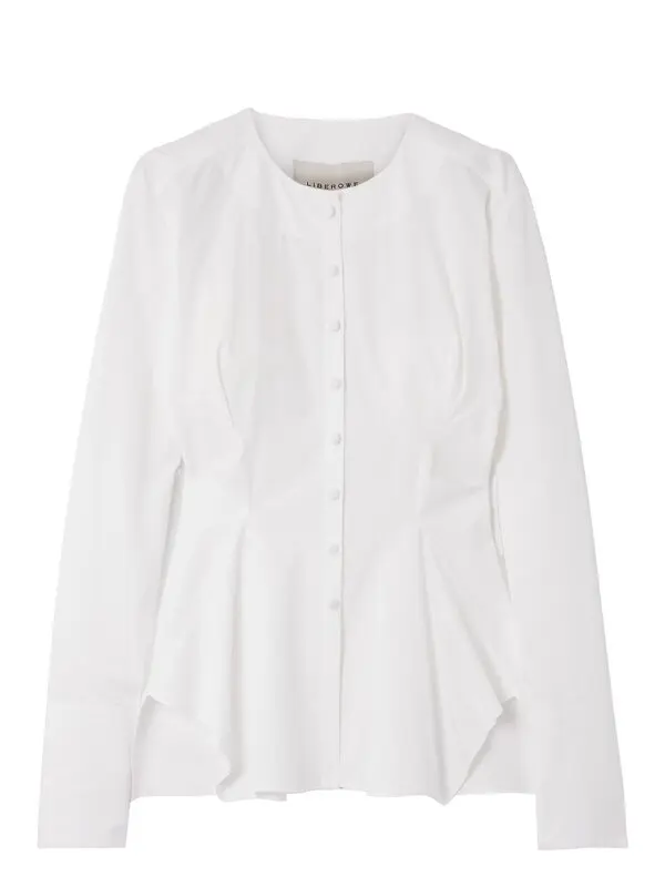 LIBEROWE Lavinia Cotton-poplin Peplum Blouse - White