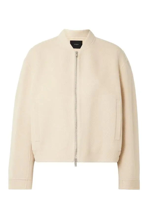 JOSEPH Gustave Wool Bomber Jacket - Ivory