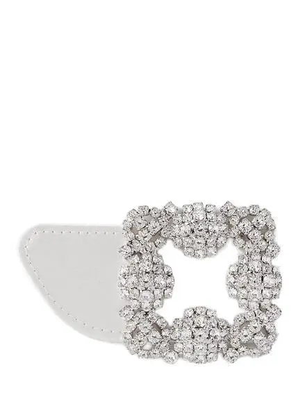 Manolo Blahnik Gothisi Crystal-embellished Satin Clutch - White