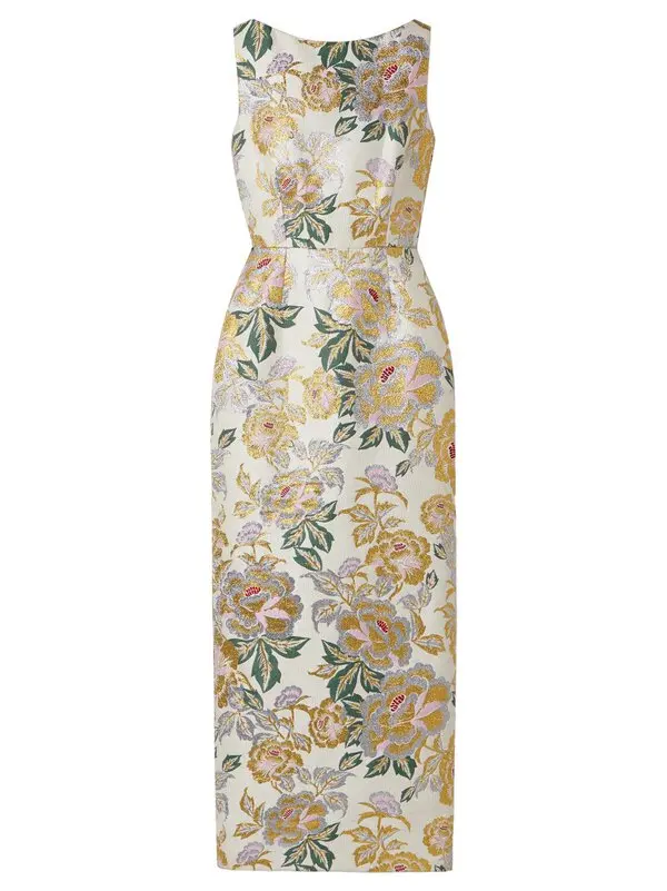Carolina Herrera Metallic Brocade Gown - Multi