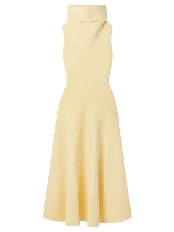 Jacquemus Draped Crepe Midi Dress - Yellow