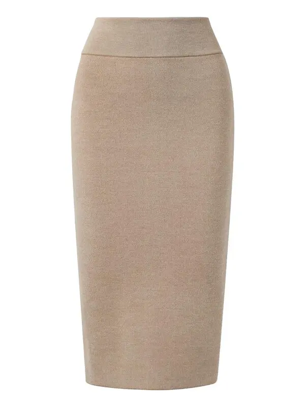 Jacquemus Merino Wool-blend Midi Skirt - Beige
