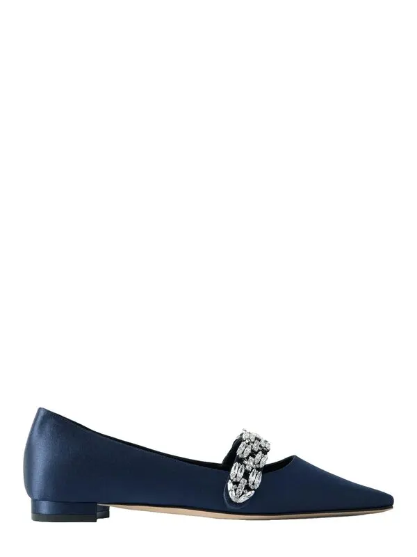Manolo Blahnik Tamolflat 10 Crystal-embellished Satin Flats - Blue