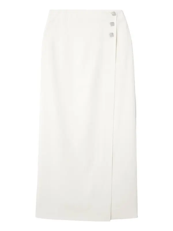 Tove Sindy Woven Midi Skirt - White