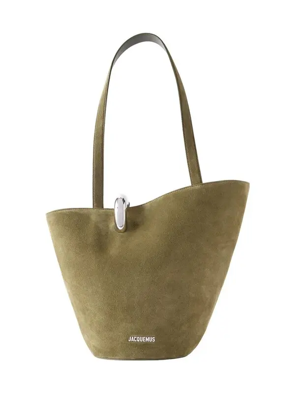 Jacquemus Le Bambola Moyen Embellished Suede Bag - Green