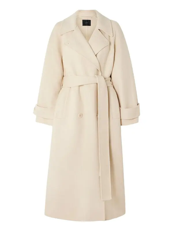 JOSEPH Navarre Belted Wool Coat - Neutrals
