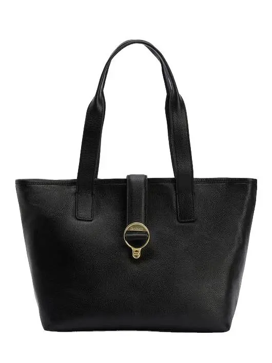 Barbour Alder Leather Tote Bag - Black