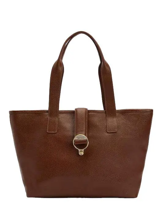 Barbour Alder Leather Tote Bag - Brown