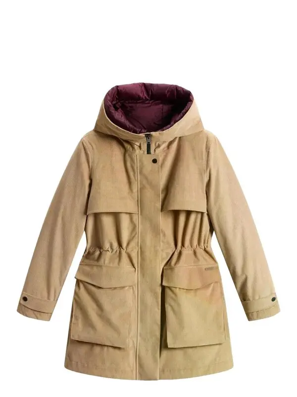 Woolrich Corduroy Hooded Parka - Neutrals