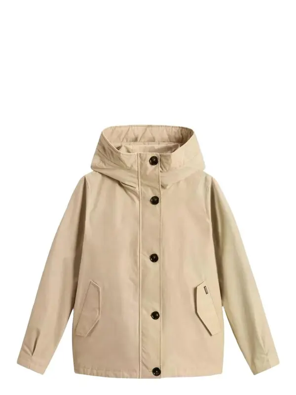 Woolrich Hooded Buttoned Jacket - Neutrals