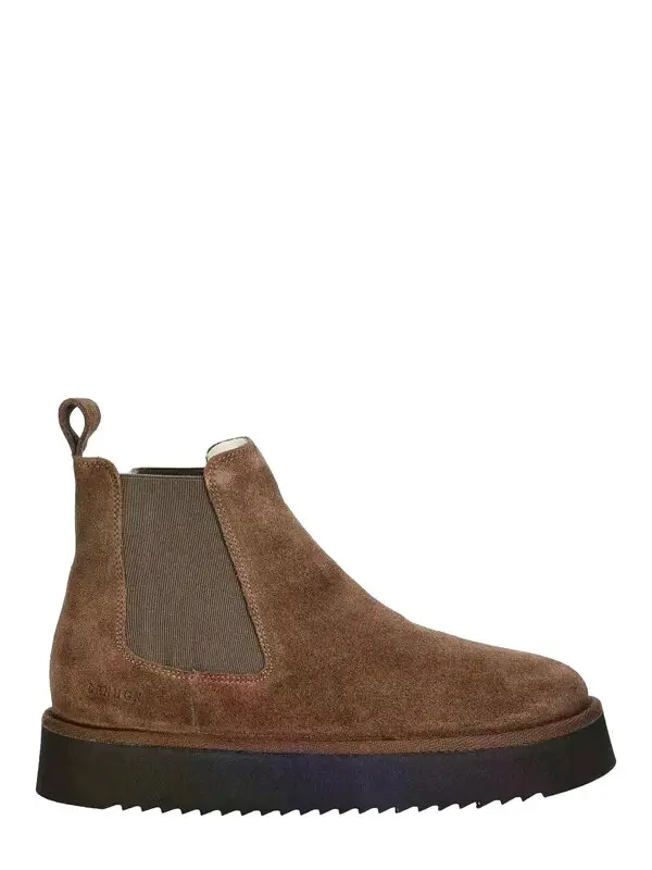 SUMMERY COPENHAGEN Elastic-panel Suede Chelsea Boots - Brown