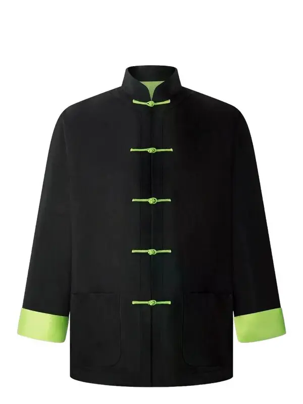 Shanghai Tang Stand-up Collar Silk Jacket - Black