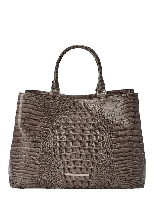 Brahmin Croc-embossed Leather Tote - Smokey Taupe Melbourne