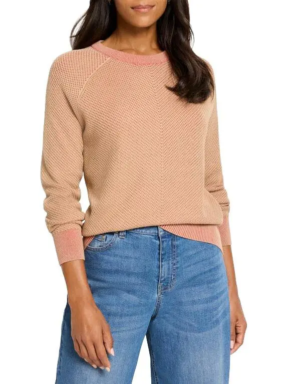 NIC+ZOE Textured Crewneck Sweater - Red Multi