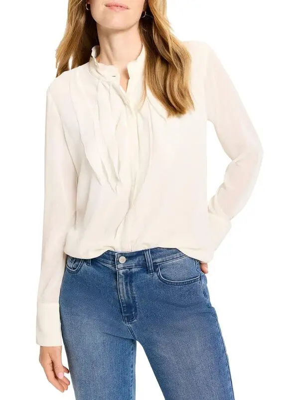 NIC+ZOE Falling Chiffon Top - Classic Cream