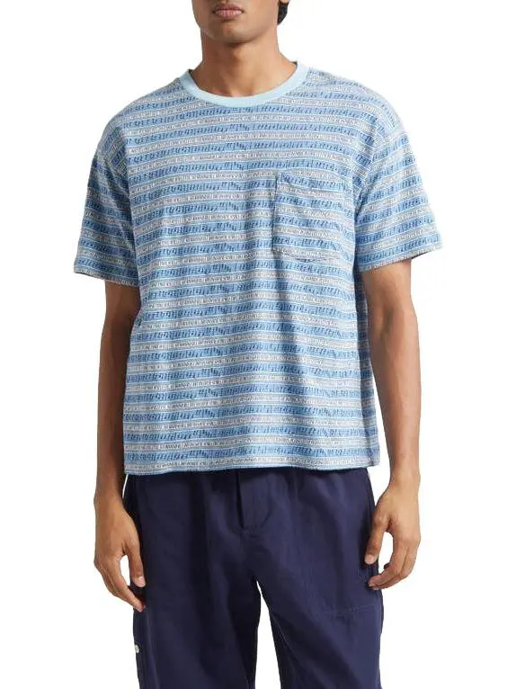 BODE Lyric Stripe Pocket T-shirt - Blue Multi