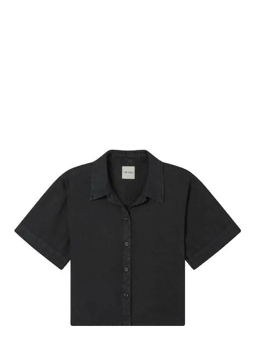 VIR VITA Anais Linen Shirt - Black