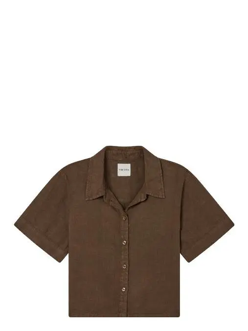 VIR VITA Anais Linen Shirt - Chesnut