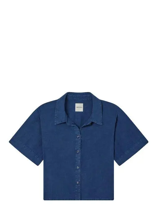 VIR VITA Anais Linen Shirt - Navy