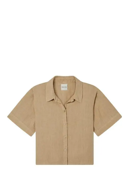 VIR VITA Anais Linen Shirt - Toffee